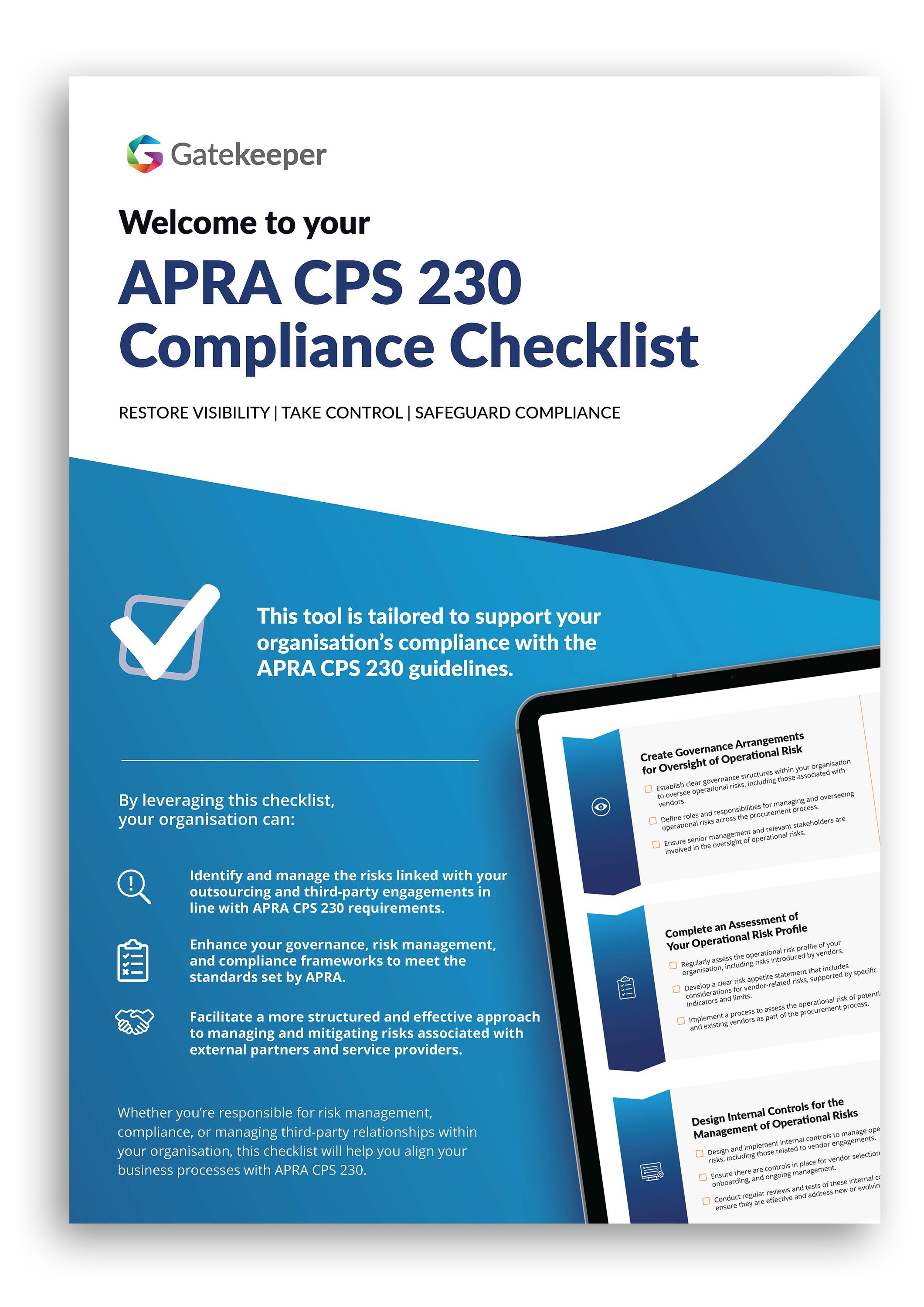 APRA CPS 230 Compliance Checklist
