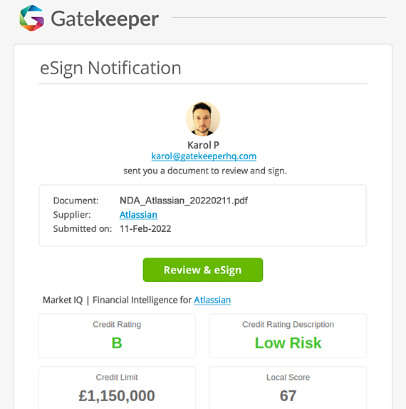 eSign - Gatekeeper's Fully Integrated Electronic Signature Solution